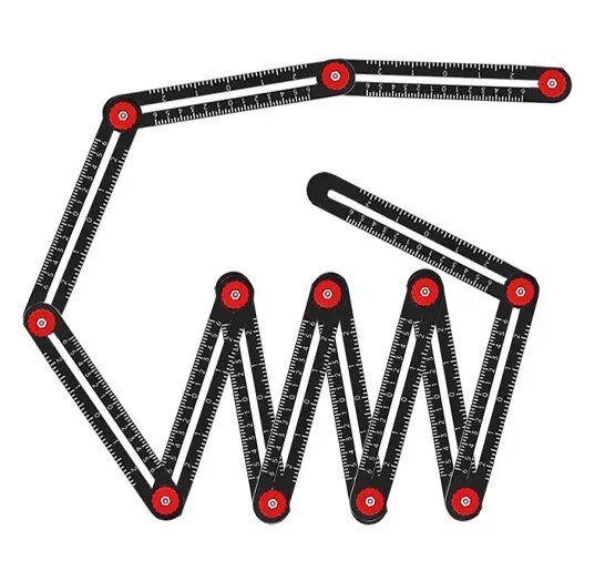 Складная многоугловая линейка из алюминиевого сплава, 12/9/6