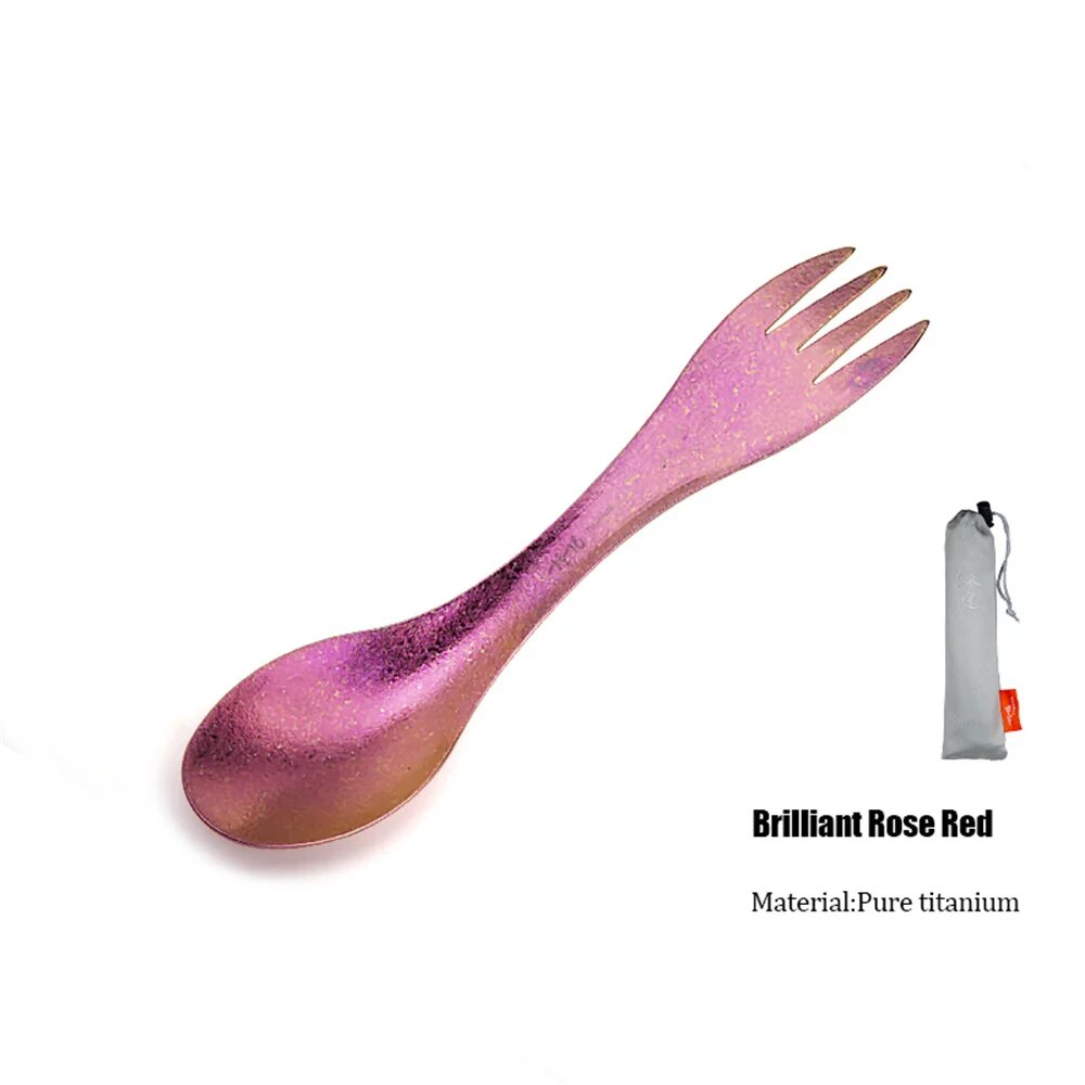 Титановая вилка-ложка Spork, Brightrosered