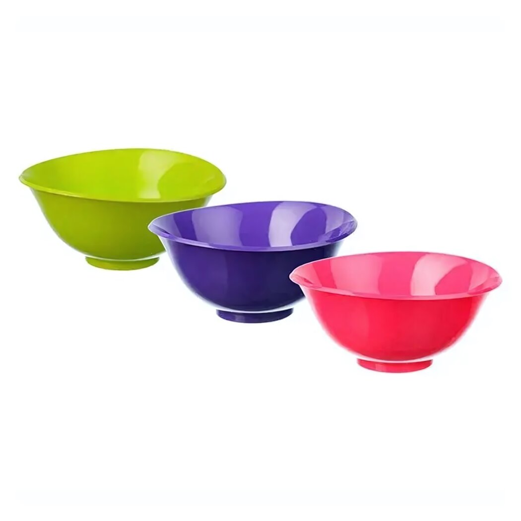 Салатник пластиковый 1,5л для сервировки и хранения, цвет в ассортименте, 20.2х20.2 см