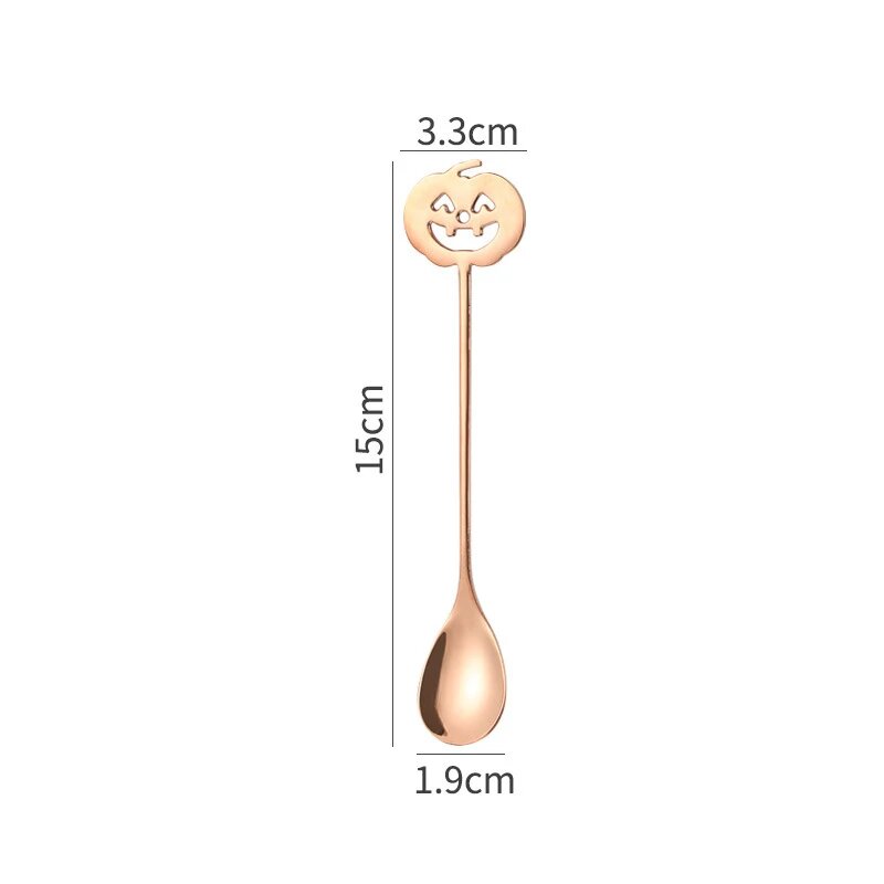 Кофейная ложка из нержавеющей стали с тыквой rose gold
