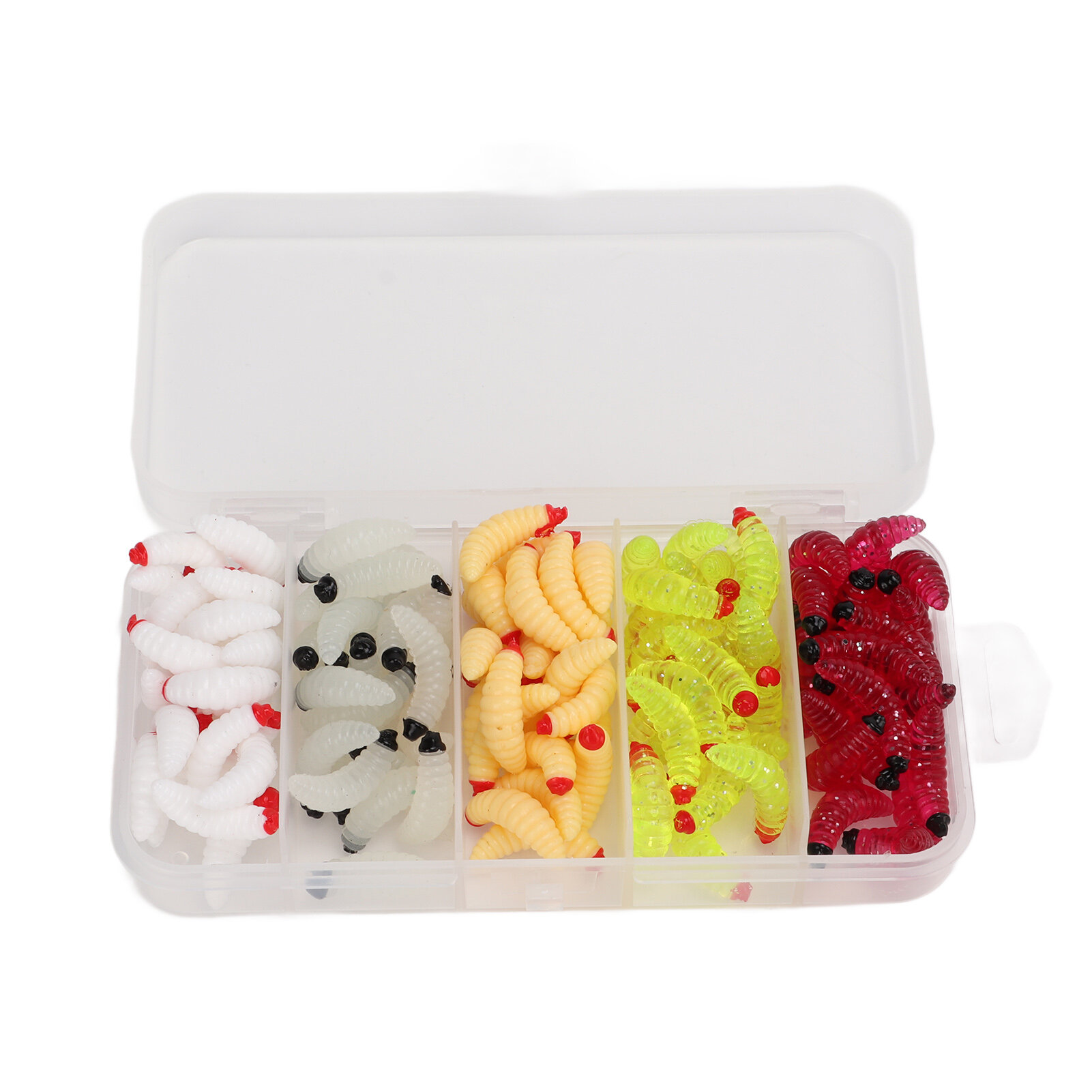 125pcs/коробка мягкая приманка черви для рыбалки