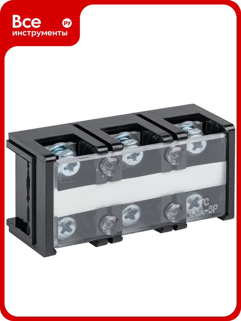 Клеммный терминал EKF до 16 мм2 60A 3 клеммные пары PROxima tc-603, 660 В, для присоединения и ответвления