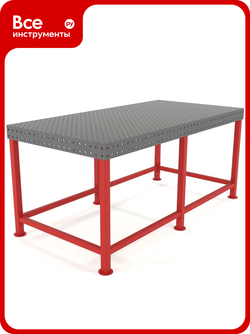 Сварочный стол Flamet 1000x2000, Optima 8 мм, подстолье с перемычками PBK-1000x2000-8, 50 мм, долговечный