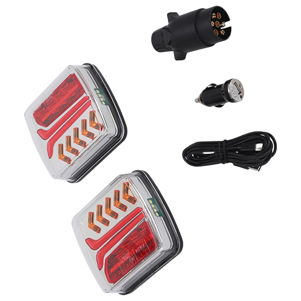 2x Противоударных магнитных фонаря для прицепа Беспроводные буксировочные огни Низкое энергопотребление