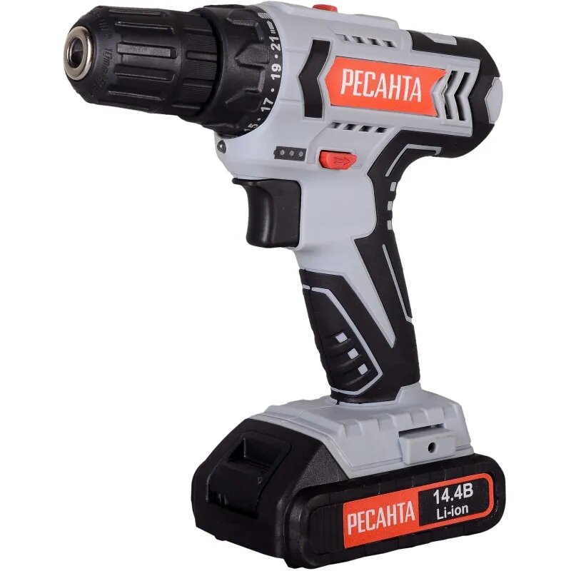 Дрель-шуруповерт аккумуляторная РЕСАНТА 14,4В, ДА-14-2Л (75/14/3) 1247451