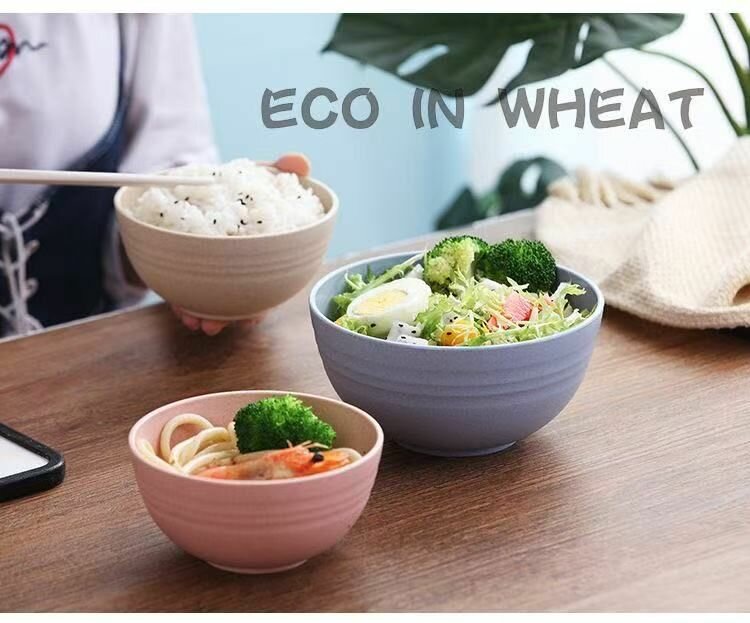 Набор столовой посуды из 4 предм, количество персон: 4посуда из пшеничного волокнанабор мисок для кухни