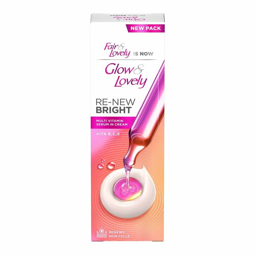 Glow & Lovely RE-NEW BRIGHT, Fair & Lovely (Отбеливающий крем для лица с мультивитаминами, Феир и Лавли), 25 г.