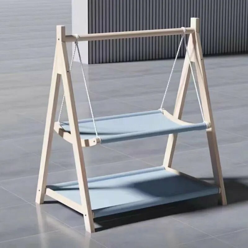 Гамак для животных, Кровать-качели для кошек двухслойный гамак для кошек из массива дерева кровать для домашних животных