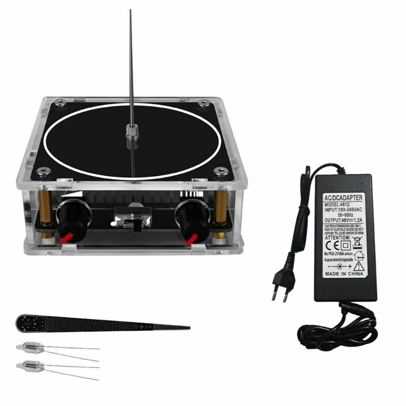 Музыкальная Шкатулка Tesla coil с искусственной Молнией, сенсорное подключение Bluetooth, Аудио Европейского Стандарта-Черный