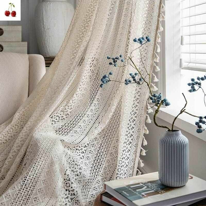 Вязаная ажурная штора блэкаут, 150x300см