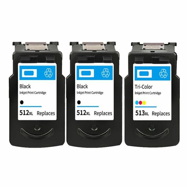 Картридж струйный Befon PG-512 / CL-513 XL (Комплект из 3 шт.) для Canon MP280 MP282 MP495 MP240 MP245 MP250 iP2700 MP230 (2черный /1 Цветной)