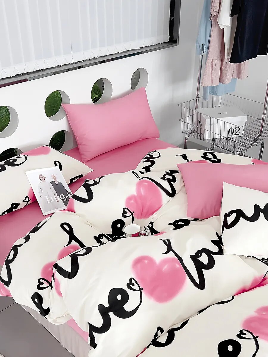 Постельное белье евро 4 наволочки Novella