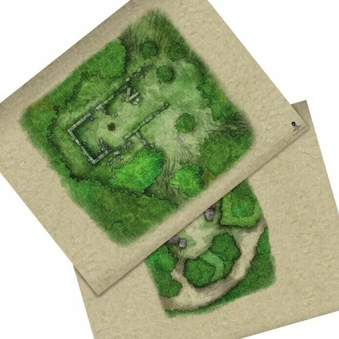 Привал у дороги и привал в руинах многоразовое игровое поле для настольных ролевых игр