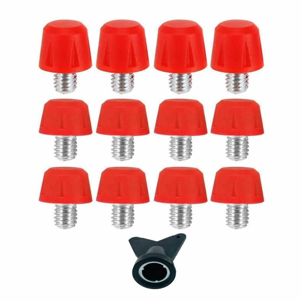 6мм Шипы для бутс (12 шт), красный - 8mm