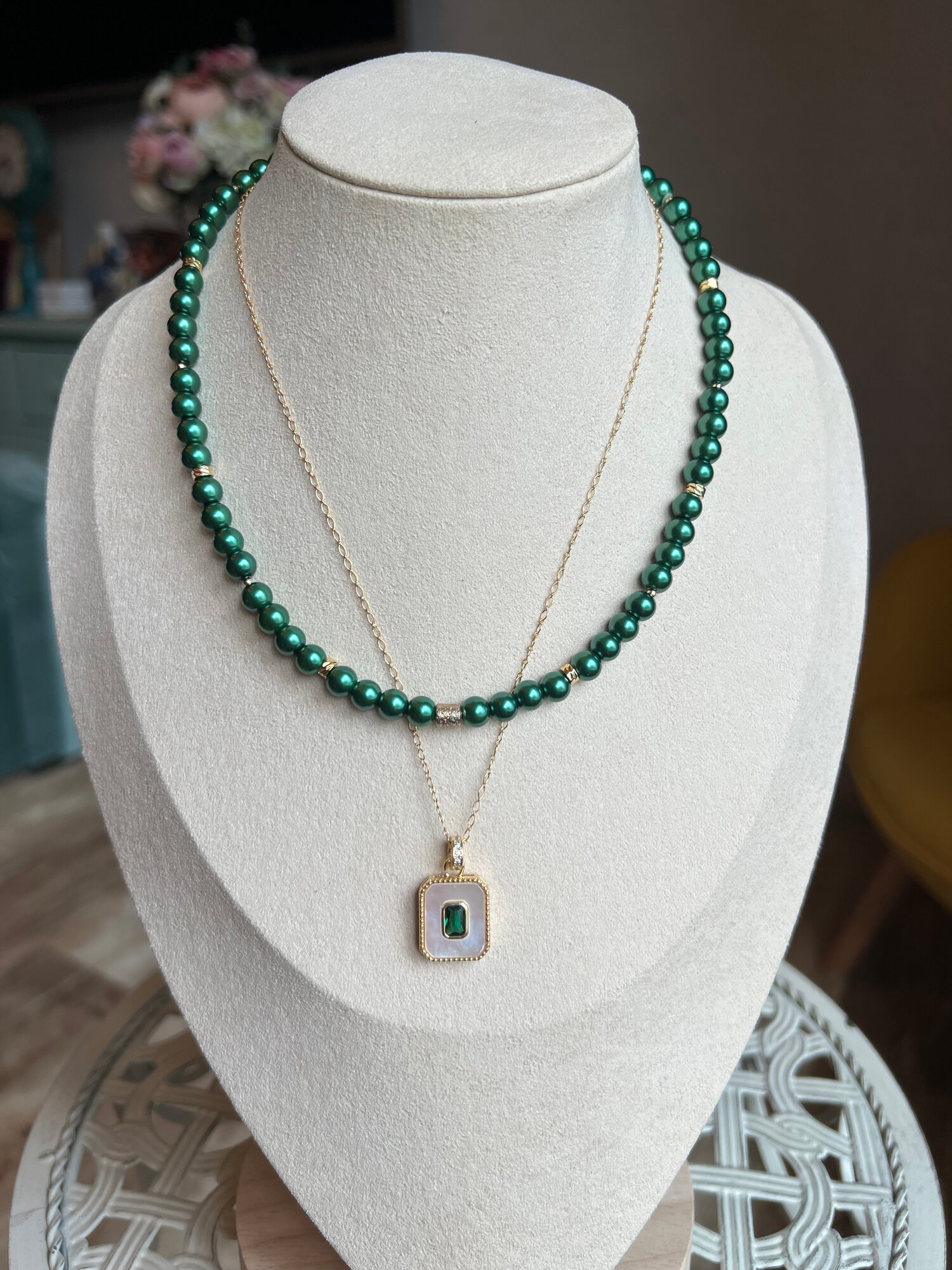 Колье, жемчуг имитация