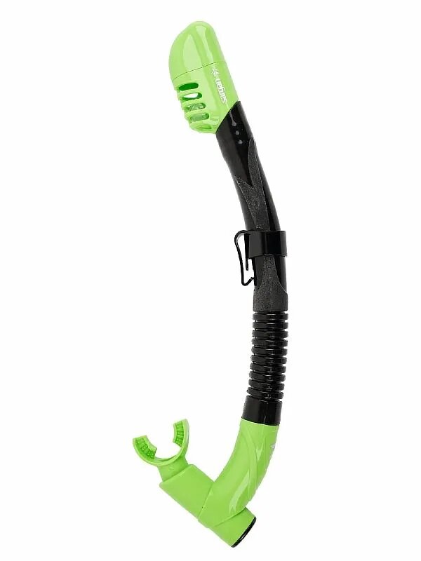 Трубка для плавания сарган "астра" детская сухая 2 клапана, черно - зеленая