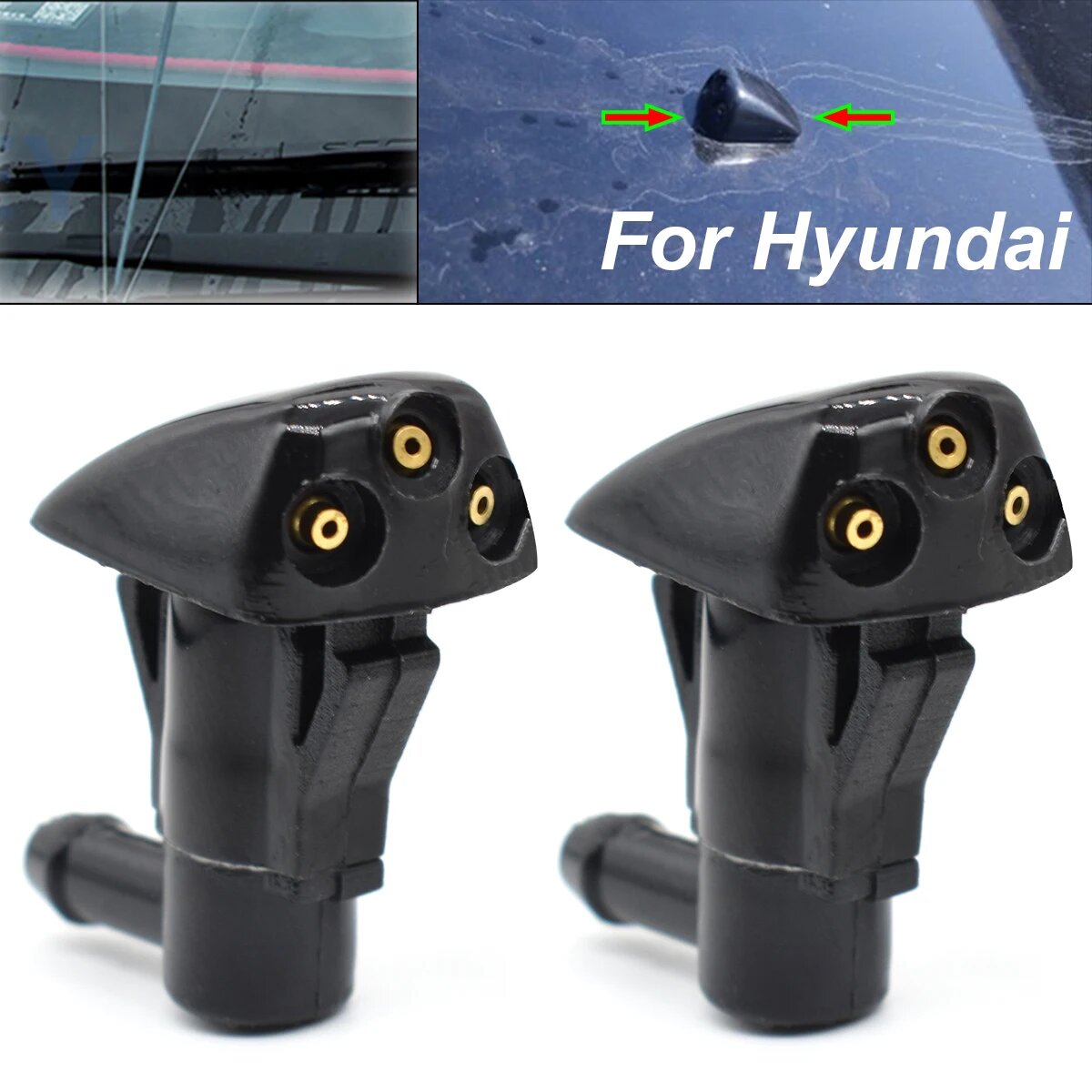 2 шт. насадка для омывателя переднего стекла для Hyundai Tucson MK1 2005 2006 2007 2008 2009 2010 аксессуары для распыления воды стеклоочистителя