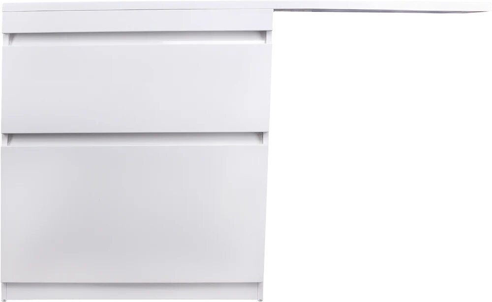 Тумба с раковиной Style Line Даллас 140 Люкс Plus L под стиральную машину, напольная, 140, 2 см, белая, глянцевая, из МДФ, с ящиками, раковина для ванной из камня, прямоугольная