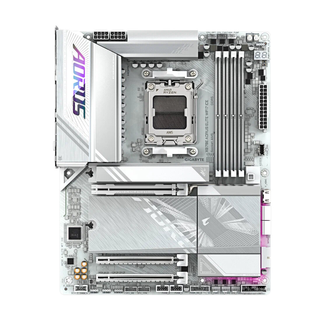 Материнская плата Gigabyte X870E AORUS ELITE WIFI7 ICE, RTL, AM5, белый