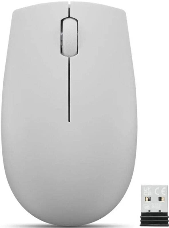 Мышь беспроводная Lenovo 300 серый, 1000 dpi, радиоканал, USB, кнопки - 3