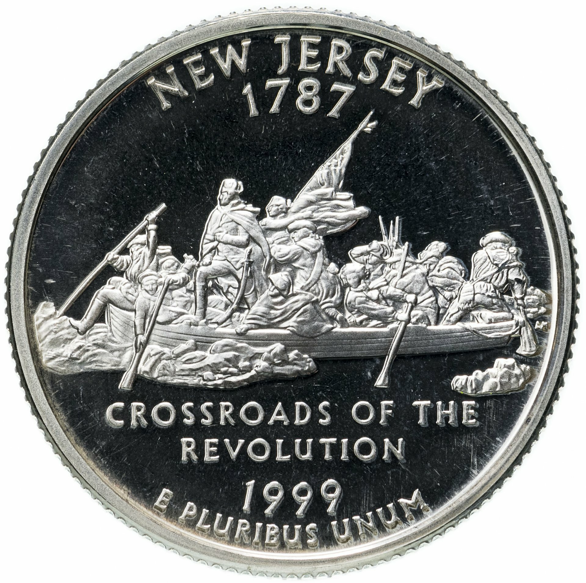 США 25 центов квотер, 1/4 доллара, quarter dollar 1999 S Нью-Джерси New Jersey, знак монетного двора "S" - Сан-Франциско, Мельхиор медь-никель