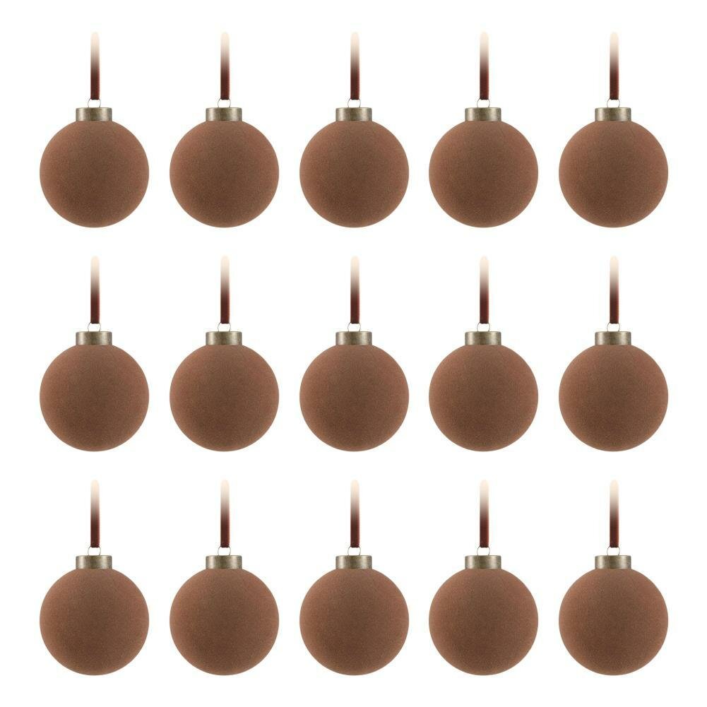 Набор бархатных фенечек для елки, 15 штук.