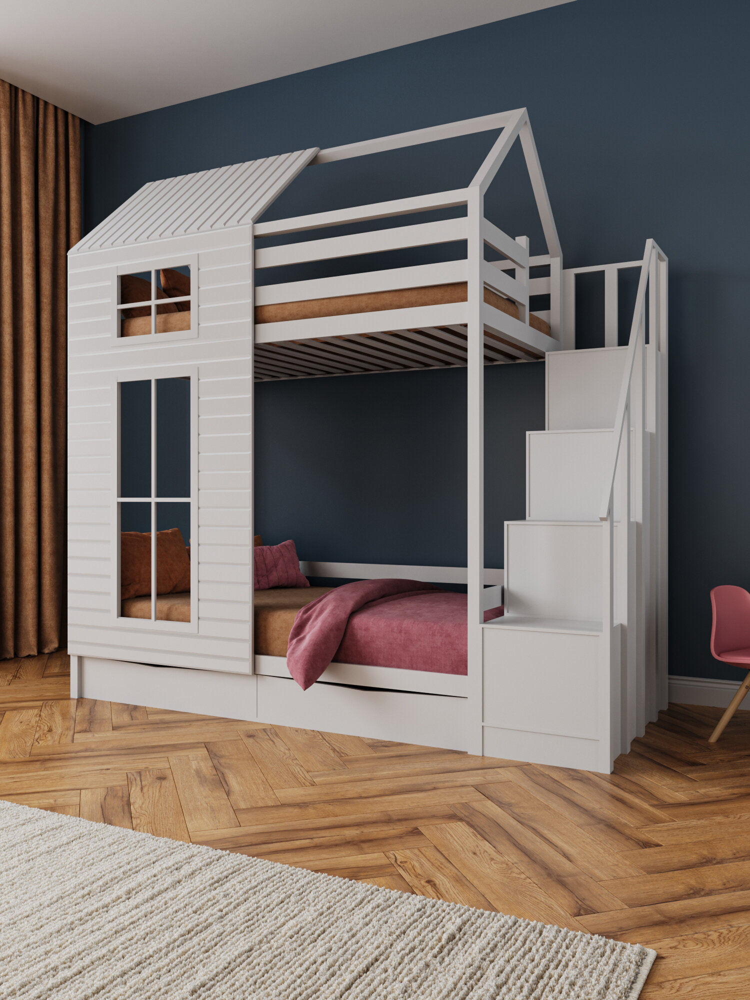 Двухъярусная кровать, 168х98х230 см, белый