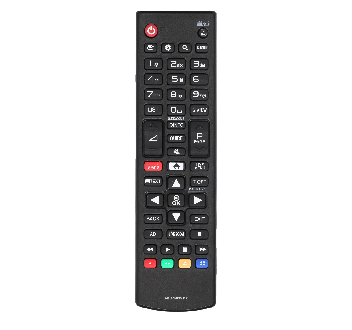 Пульт Huayu AKB75095312 iVi, для телевизора, LG, цвет чёрный, ИК-сигнал