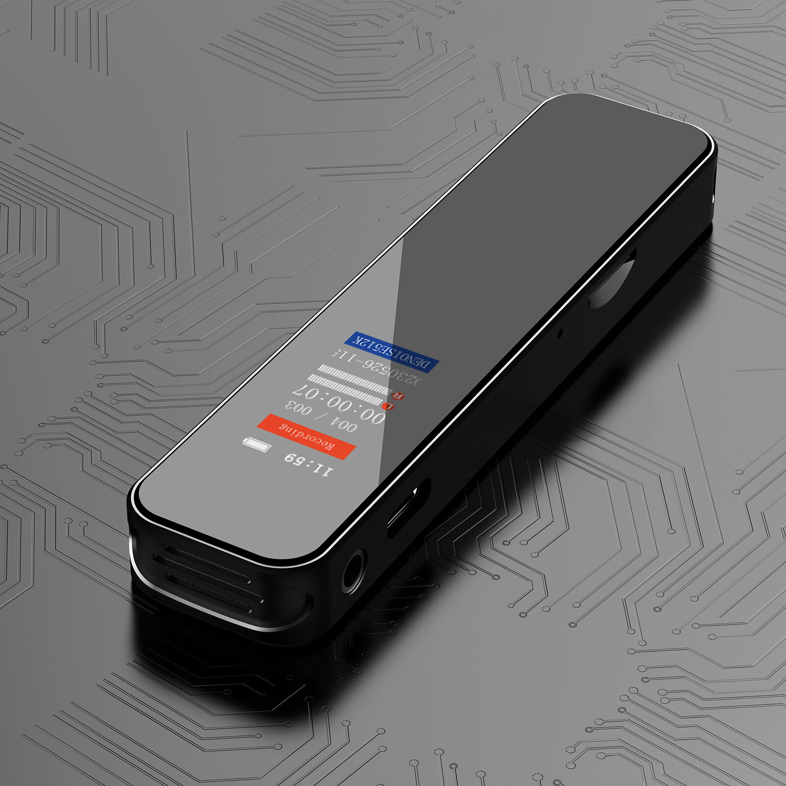 Цифровой диктофон Bisofice 64 ГБ с активированной функцией записи звука, шумоподавлением и воспроизведением MP3-файлов. Поддержка файлов до 280 часов. Пароль для лекций, совещаний, занятий и интервью.