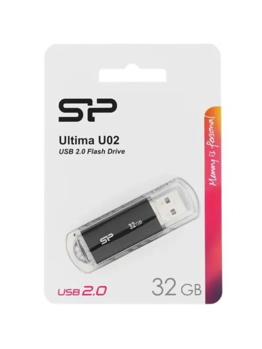 32 ГБ Ultima U02 SP032GBUF2U02V1K черный USB 2.0 A
