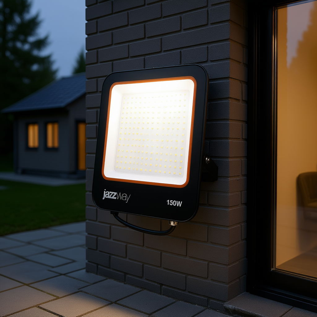 Прожектор уличный JazzWay PFL-V, 150 Вт, IP65, мощный, черный
