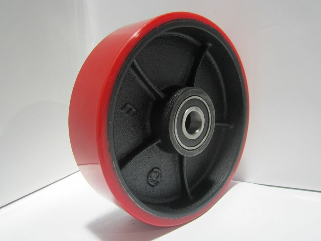 Колесо рулевое полиуретановое для гидравлической тележки гидротележки рохли D180 180х50х50