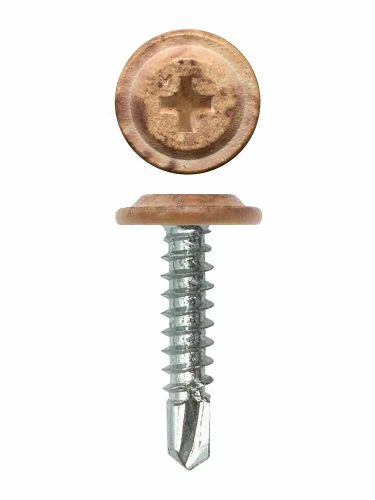 Саморез с пресс-шайбой RAL4,2х19 шлиц PH2, камень-песчаник 50штук