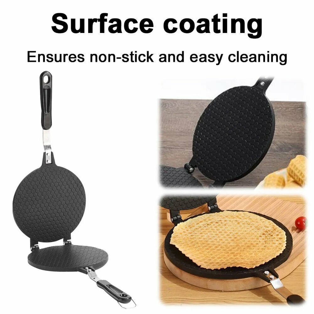 Milochic Вафельница Форма для яичных рулет, антипригарное покрытие, противень для выпечки вафель, черный матовый