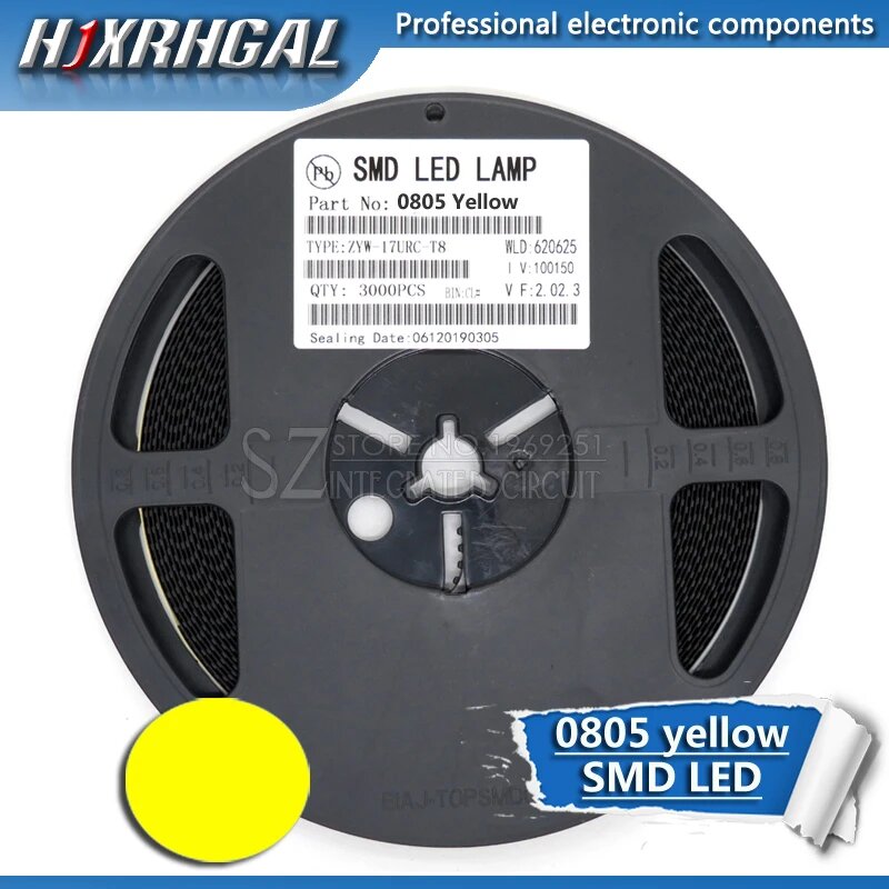 1 катушка 3000 шт. 1206 SMD светодиодные диоды светло-желтые красные зеленые синие белые новые и оригинальные hjxrhgal, YELLOW