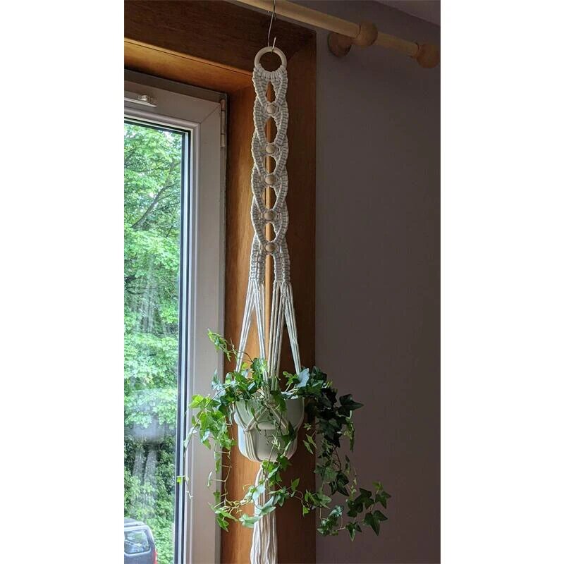 Подвесная корзина для растений макраме