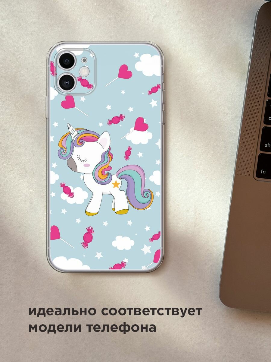 Чехол на Apple iPhone 11 / Айфон 11 с принтом "Сладкий единорожек" — фото 1