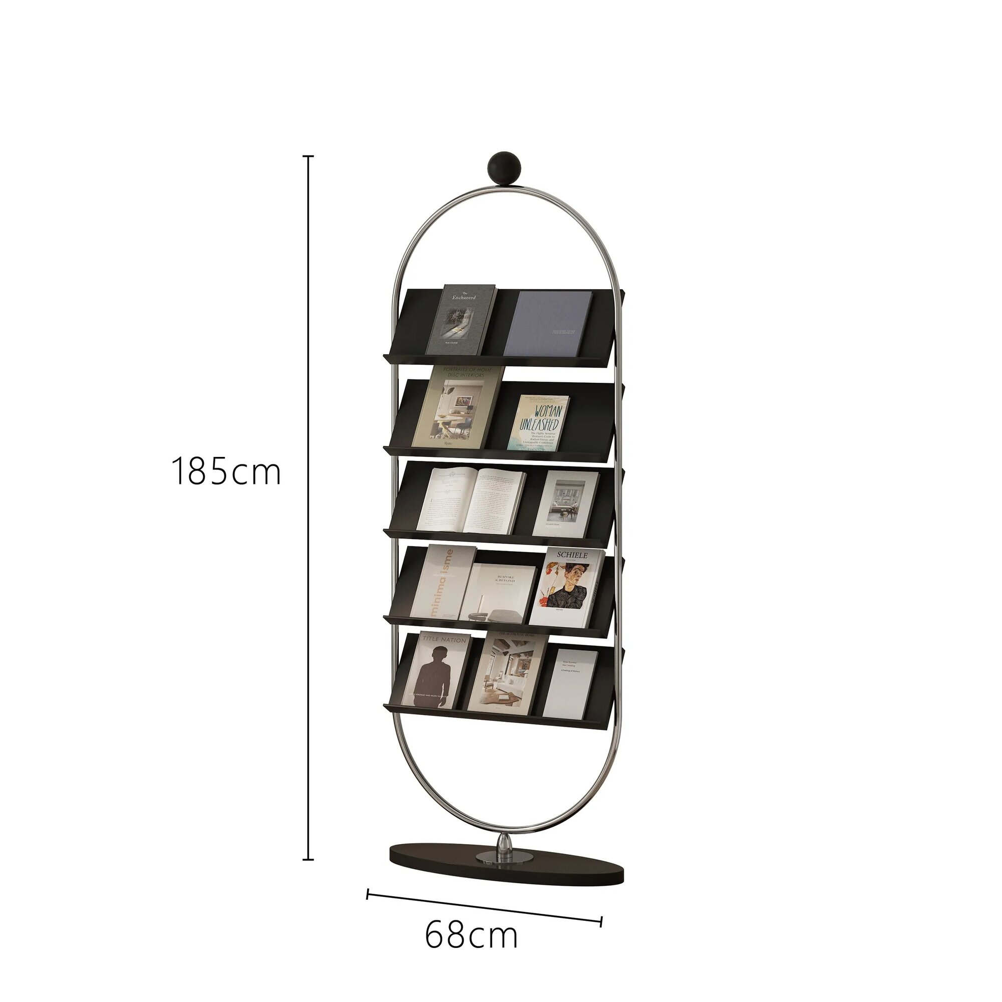 Многоуровневая полка для хранения в твердом искусственном стиле, Pine Wood Black