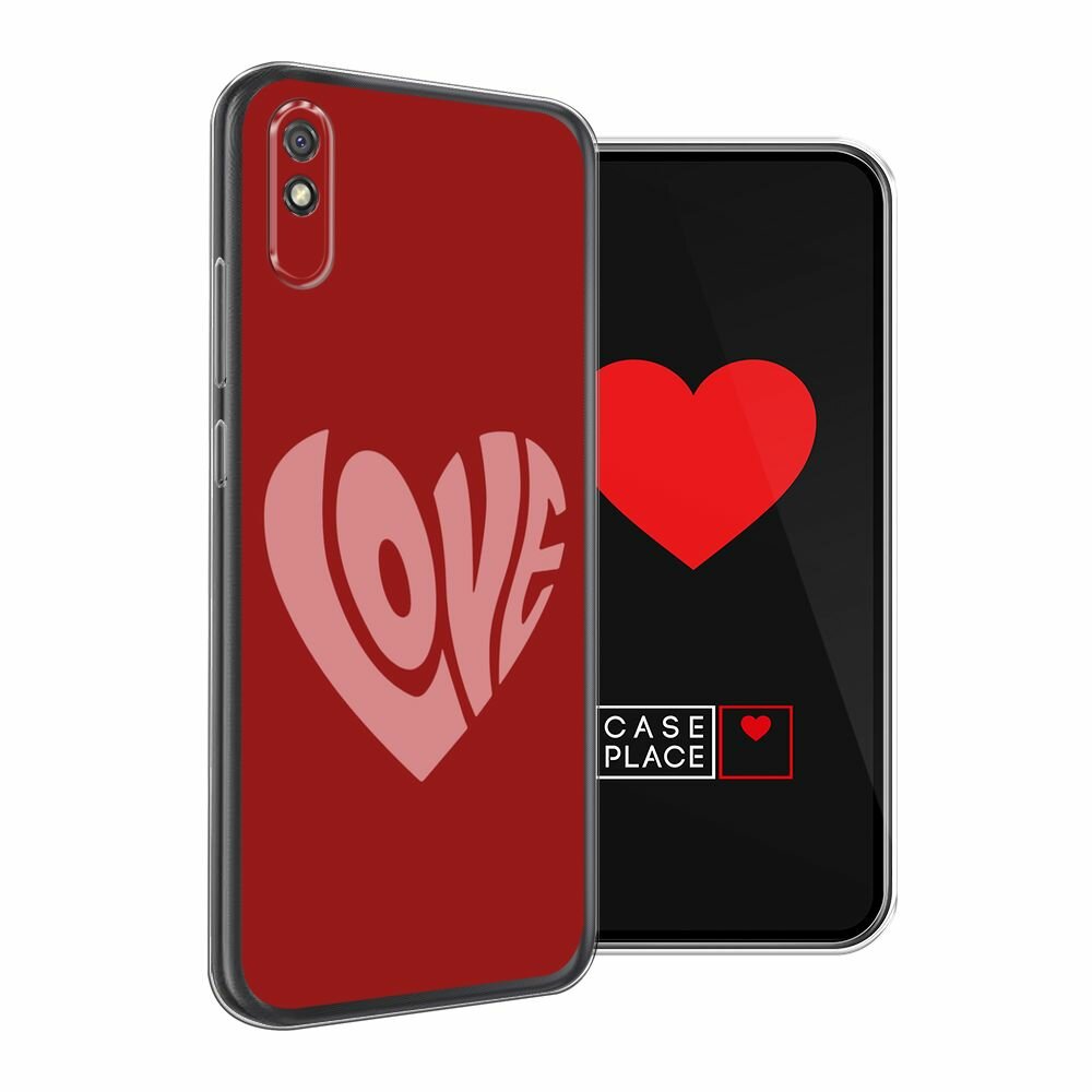 Чехол на Xiaomi Redmi 9A / Сяоми Редми 9А с принтом "Love heart 1 - 14 февраля" — фото 1