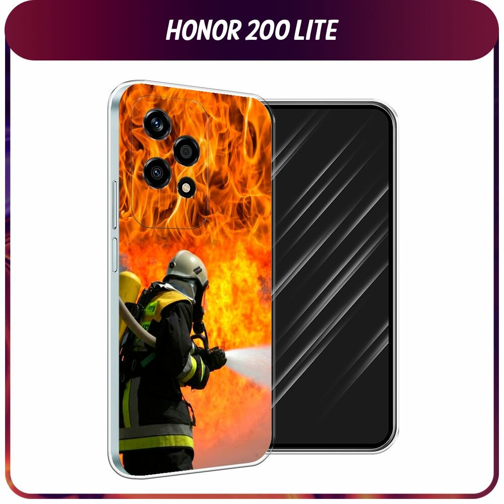 Чехол на Honor 200 Lite / Хонор 200 Лайт с принтом "Пожарные на страже"