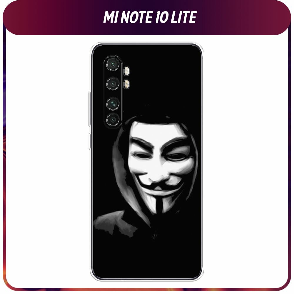 Чехол на Xiaomi Mi Note 10 lite / Сяоми Ми Нот 10 лайт с принтом "Анонимус"