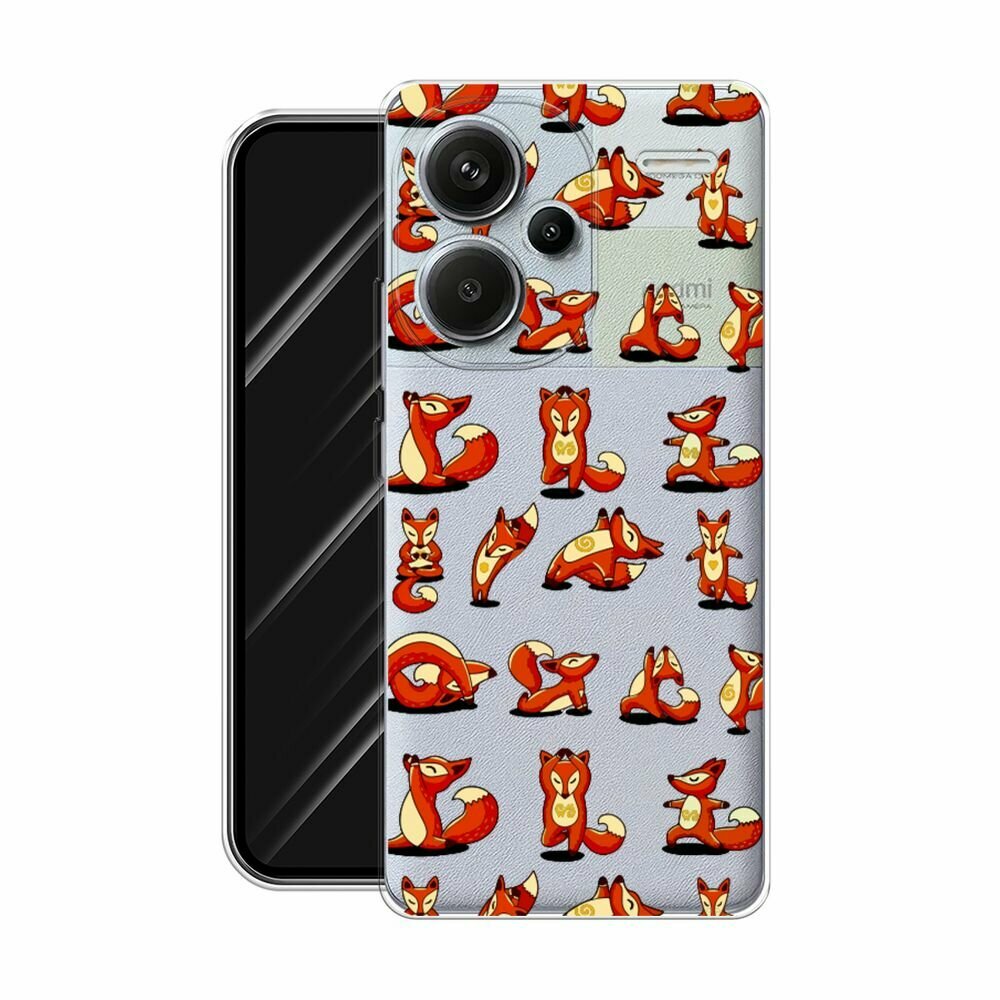 Чехол на Xiaomi Redmi Note 13 Pro+ / Сяоми Редми Нот 13 Про + с принтом "Йога для лисы", прозрачный — фото 1