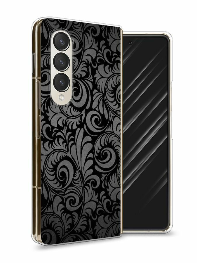 Чехол на Samsung Galaxy Z Fold 4 / Самсунг Галакси Зет Фолд 4 с принтом "Чёрный узор"
