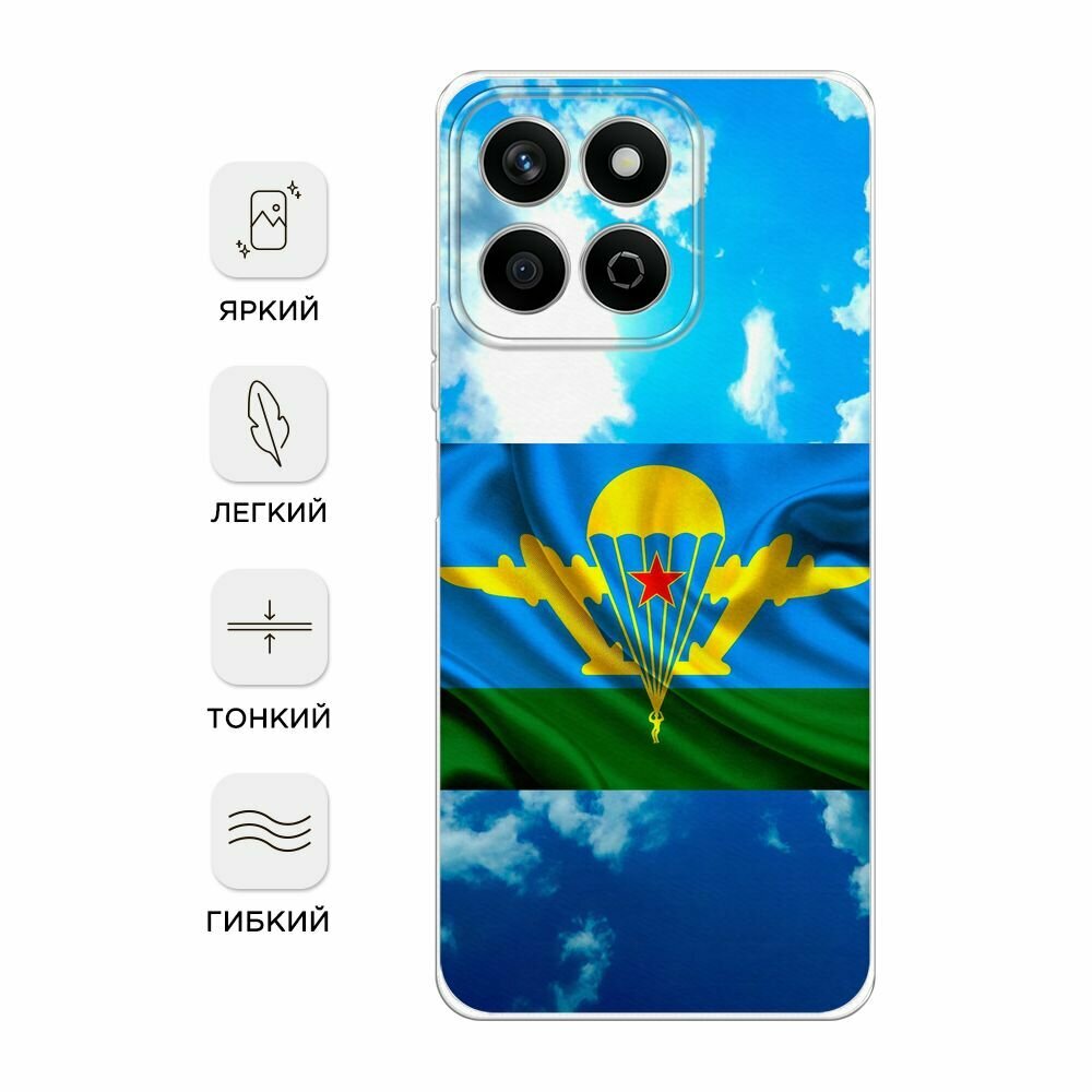 Чехол на Honor X7c / Хонор X7c с принтом "ВДВ флаг в небесах" — фото 1