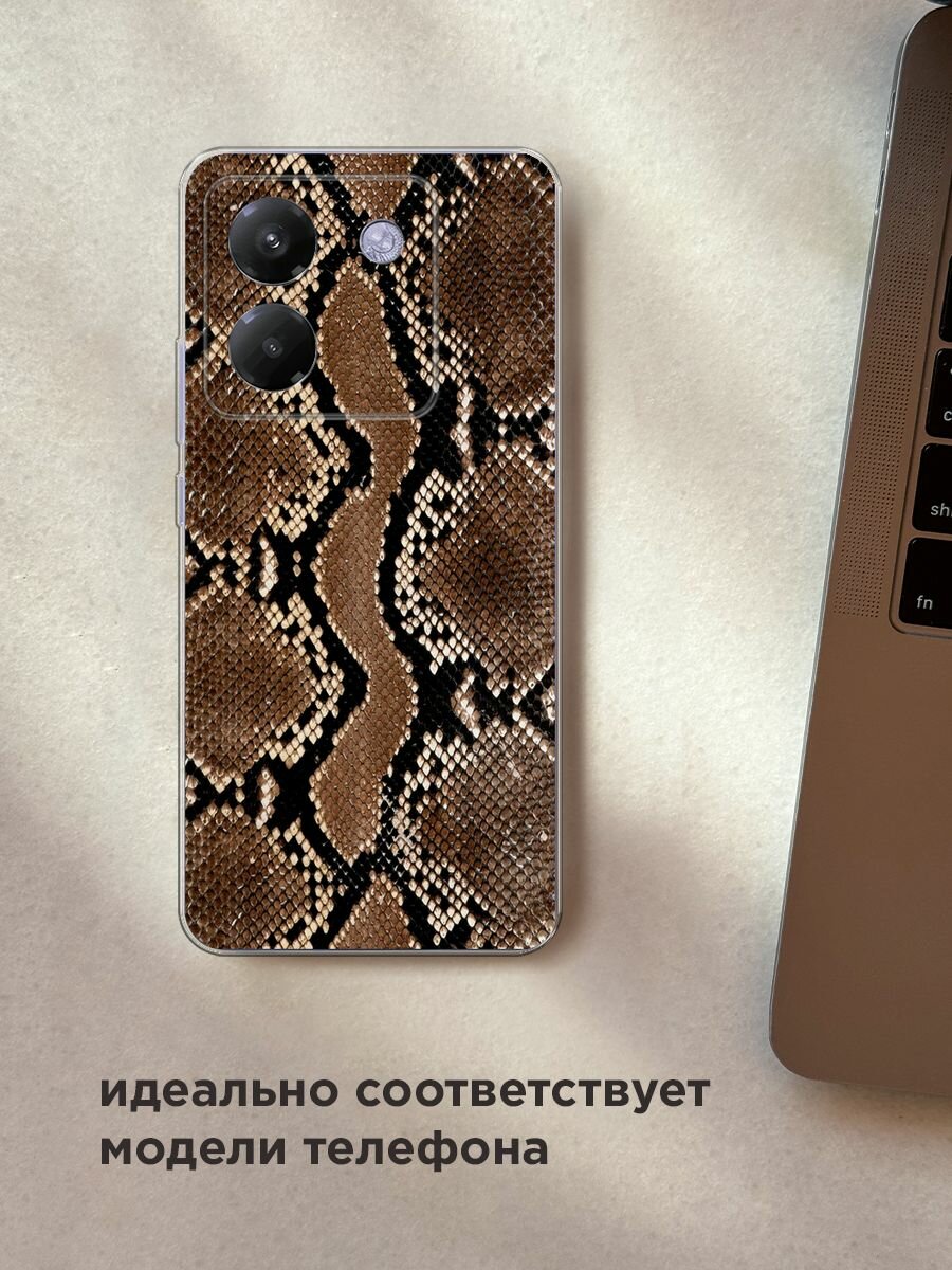 Силиконовый чехол на Poco M7 Pro / Поко М7 Про с принтом Кожа питона — фото 1
