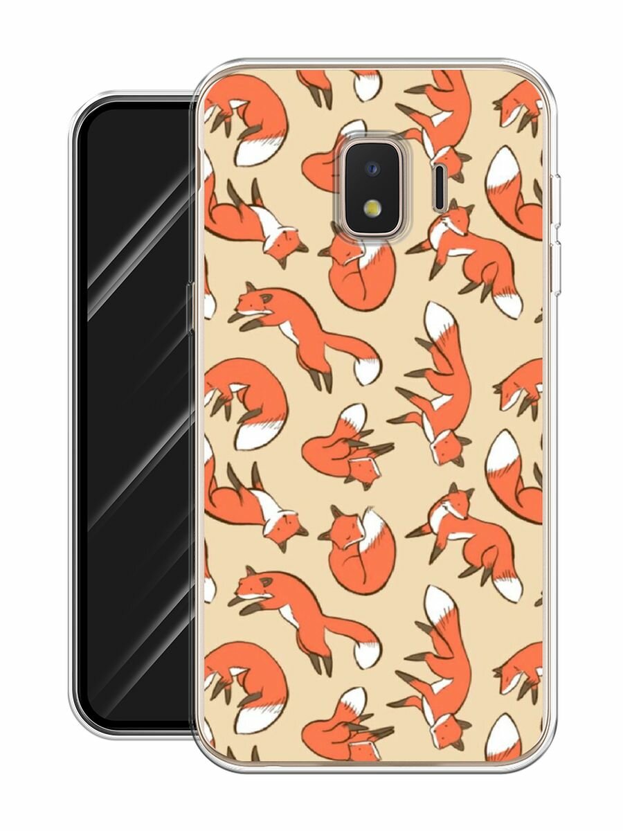 Чехол на Samsung Galaxy J2 Core (2018/2020) / Самсунг Галакси J2 Core (2020) с принтом "Лисички фон" — фото 1