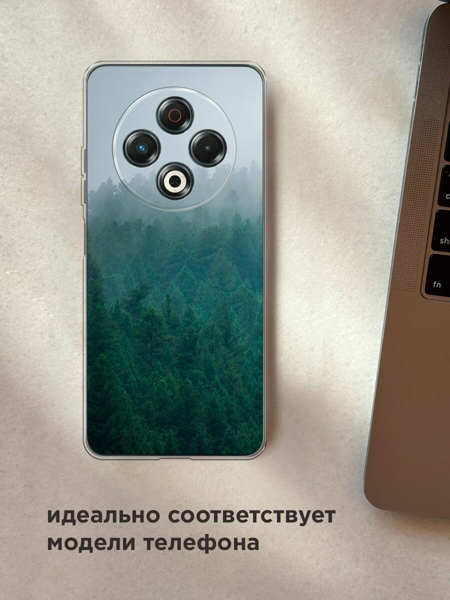 Чехол на Tecno Spark 30 / Текно Спарк 30 с принтом "Лес в облаках" — фото 1
