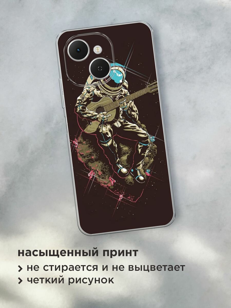 Чехол на Tecno Spark 40C / Текно Спарк 40C с принтом "Космонавт гитарист" — фото 1