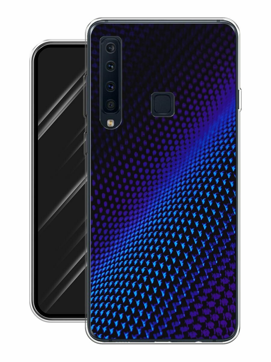 Чехол на Samsung Galaxy A9 2018 / Самсунг Галакси А9 2018 с принтом "Синий карбон" — фото 1