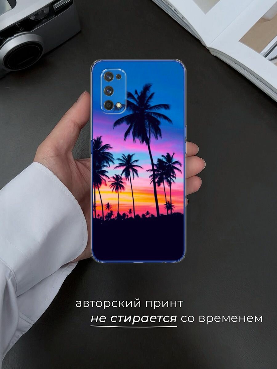 Силиконовый чехол на Realme 7 Pro / Реалми 7 Про с принтом "Закат 5" — фото 1